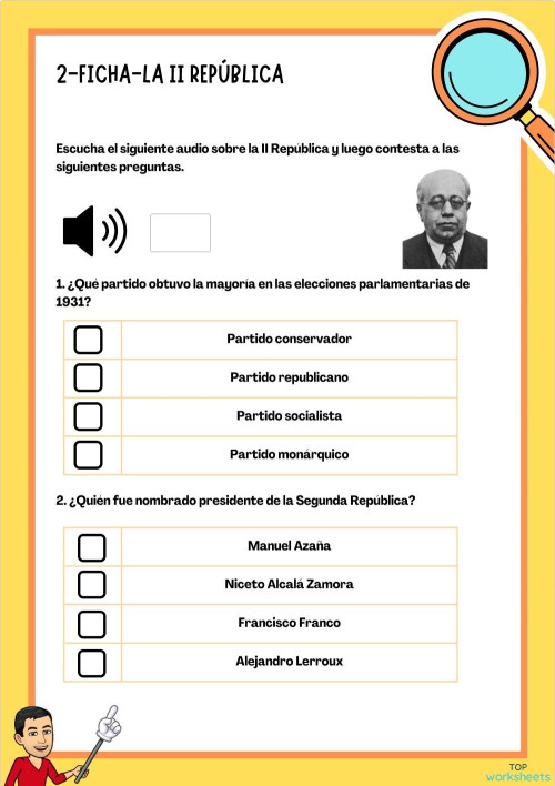 España en el siglo XX y XXI: fichas interactivas y ejercicios online ...