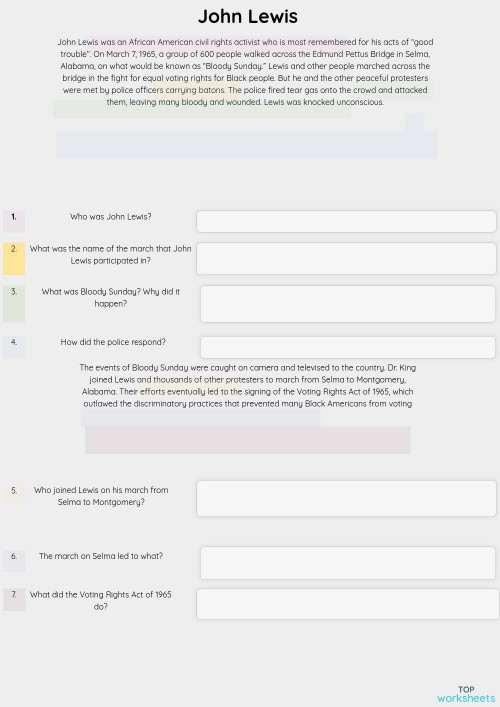 John Lewis. Interactive worksheet | TopWorksheets