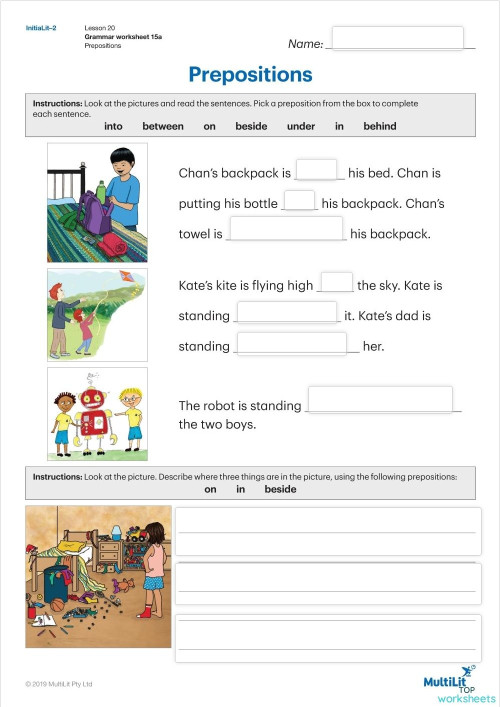 Lesson 20 Prepositions. Interactive worksheet | TopWorksheets