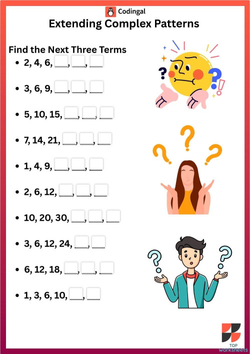 M_G05M13L36_WC02_Extending_Complex_Patterns_2. Interactive worksheet | TopWorksheets