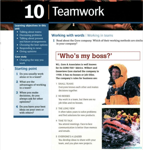 Reading Practice - Unit 1: Teamwork. Interactive worksheet | TopWorksheets