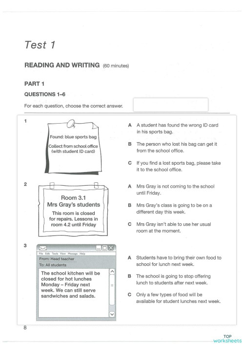 A2 - APT - T1 - RW. Interactive worksheet | TopWorksheets