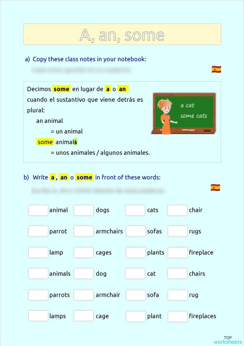 03 - A / an / some. Interactive worksheet | TopWorksheets