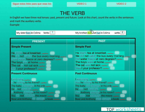 Verbs. Interactive worksheet | TopWorksheets