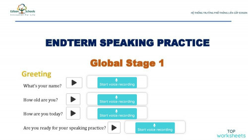 GS-ENDTERM SPEAKING PRACTICE. Interactive worksheet | TopWorksheets