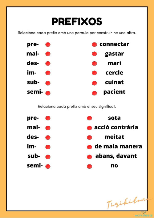 primers prefixos. Fitxa interactiva | TopWorksheets