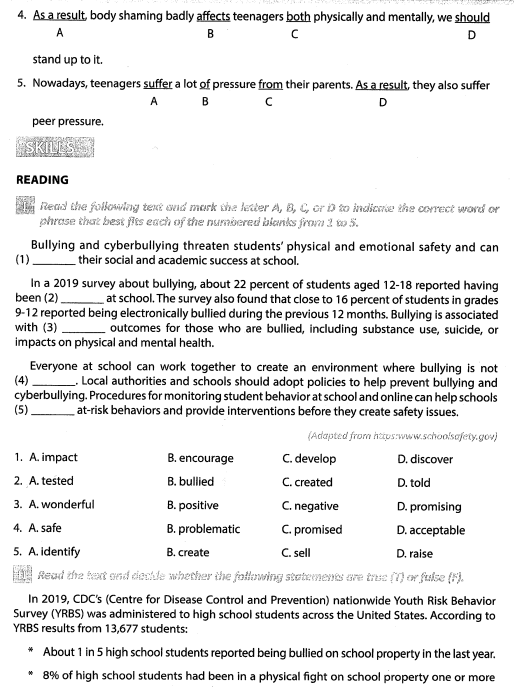 GRADE 11 - TEST UNIT 9. Interactive worksheet | TopWorksheets