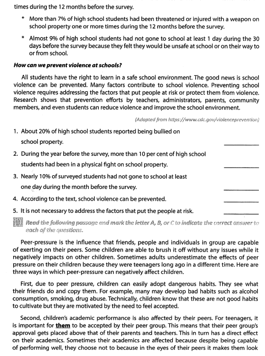 GRADE 11 - TEST UNIT 9. Interactive worksheet | TopWorksheets