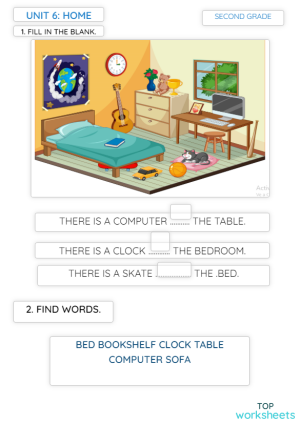 VOCABULARY THINGS AT HOME. Ficha interactiva | TopWorksheets