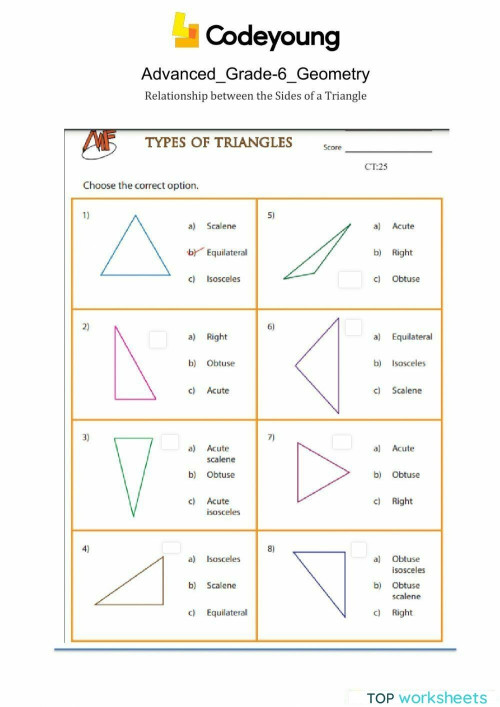Relationship between the Sides of a Triangle Advanced. Interactive ...