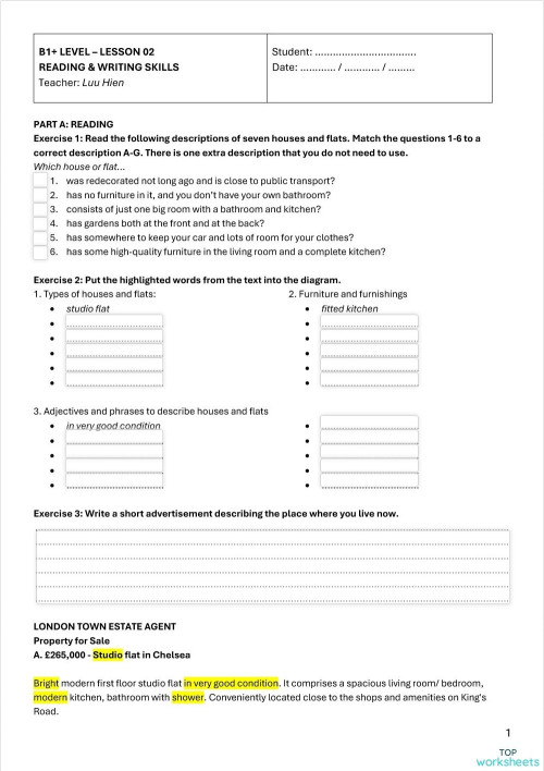 Naplan Year 7 Reading 2010. Interactive worksheet | TopWorksheets