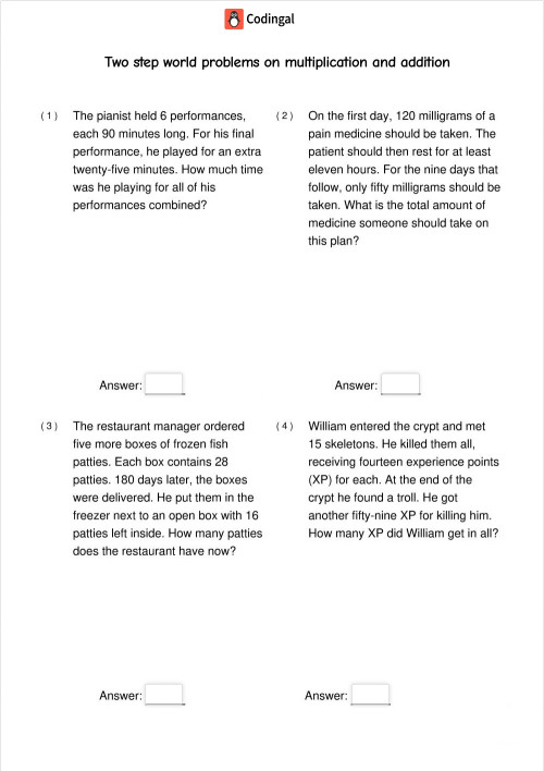 M_G02M10L49_WE01_Two step world problems on multiplication and addition. Interactive worksheet ...