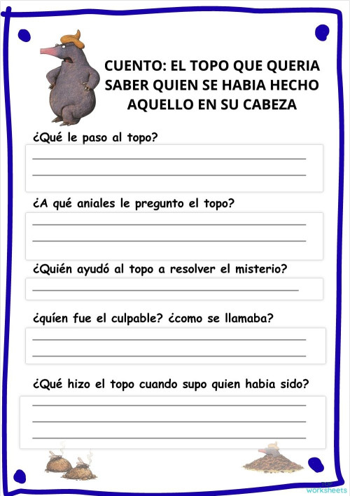 el topo ficha final. Ficha interactiva | TopWorksheets