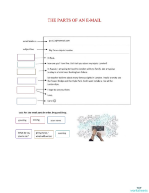 PARTS OF AN E-MAIL. Interactive worksheet | TopWorksheets