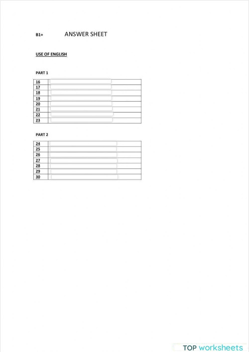 B1+ Reading-Use of English June 21. Interactive worksheet | TopWorksheets