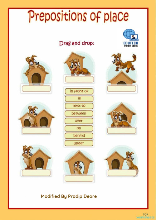 Prepositions worksheet 1. Interactive worksheet | TopWorksheets