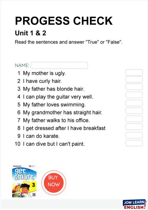 Get Smart 3 - Progress Check - Unit 1 - 2. Interactive worksheet ...