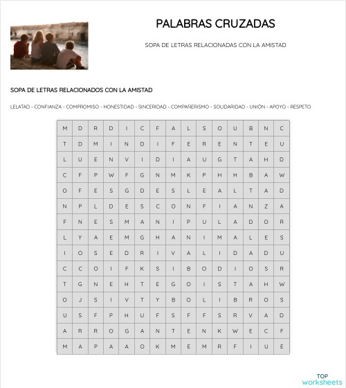 PALABRAS CRUZADAS. Ficha interactiva | TopWorksheets