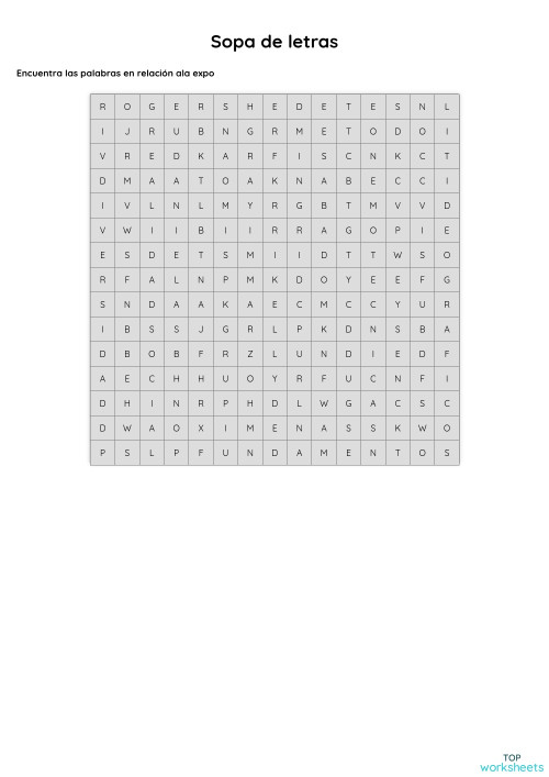 Sopa de letras. Ficha interactiva | TopWorksheets