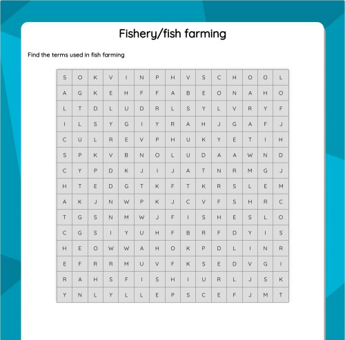 Fishery/fish farming. Interactive worksheet | TopWorksheets