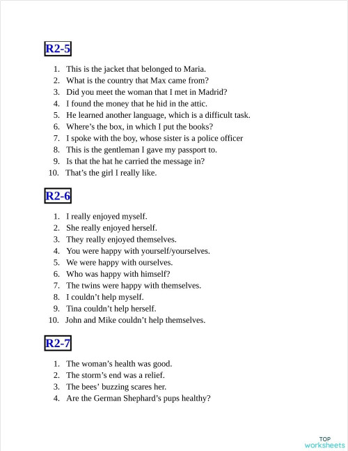 English Grammar for Esl learners part 13. Interactive worksheet ...