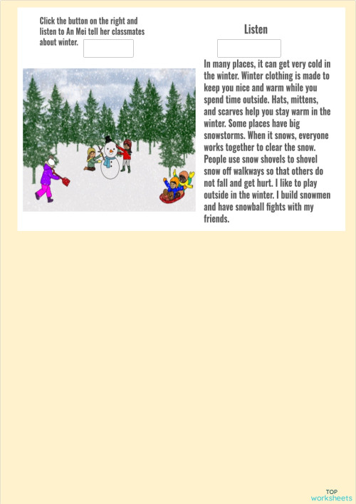 Descriptive Text. Interactive worksheet | TopWorksheets