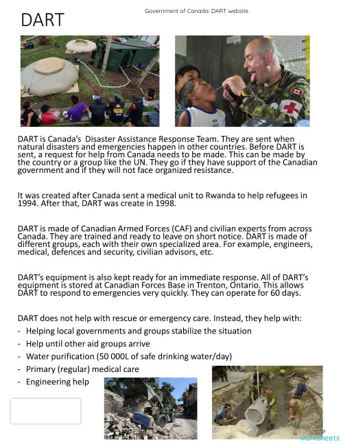 DART info sheet and link. Interactive worksheet | TopWorksheets