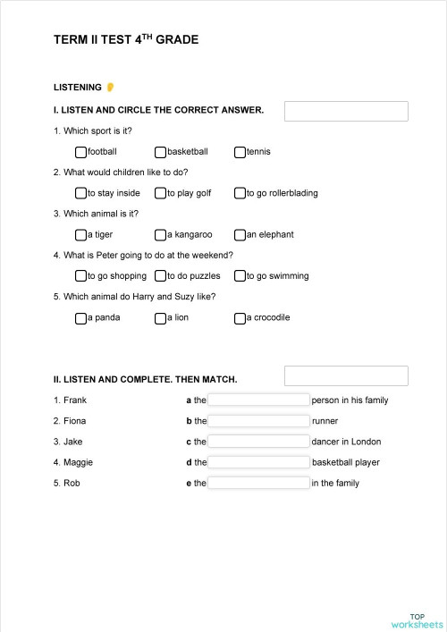 Objective Key Exam Folder 6. Interactive worksheet | TopWorksheets