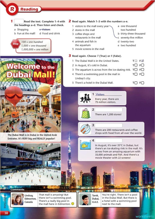 City life (reading). Interactive worksheet | TopWorksheets