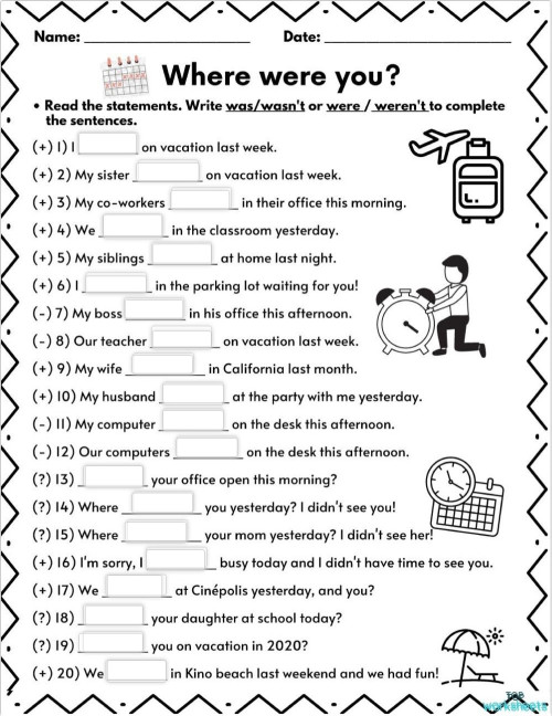Where were you. Interactive worksheet | TopWorksheets