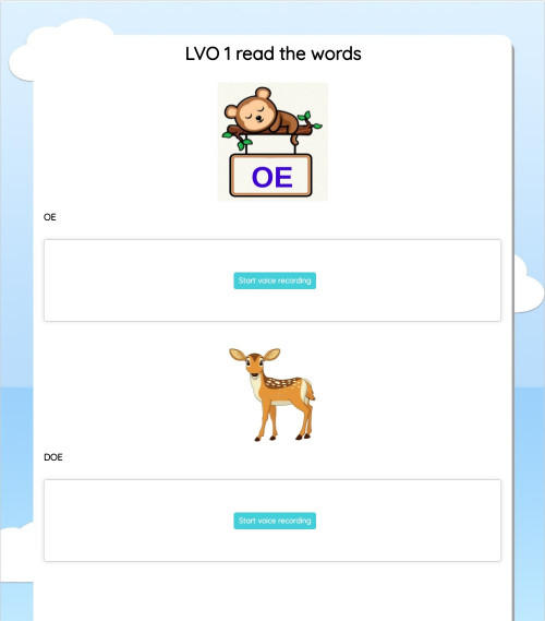 LVO 1 read the words. Interactive worksheet | TopWorksheets