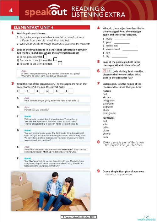 reading and listening extra unit 4. Interactive worksheet | TopWorksheets