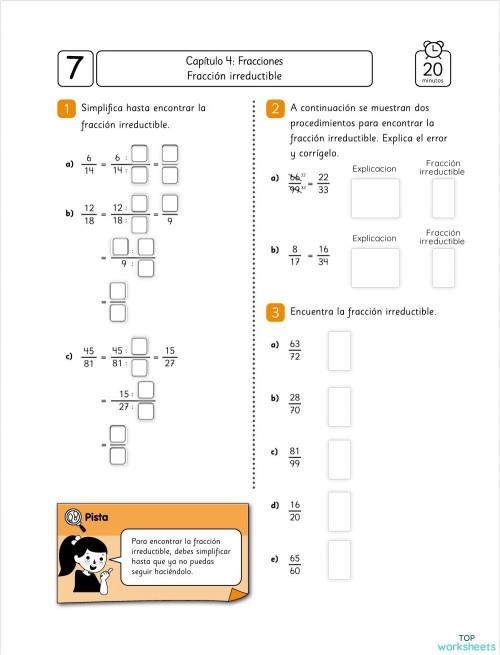 Leer y escribir fracciones. Ficha interactiva | TopWorksheets