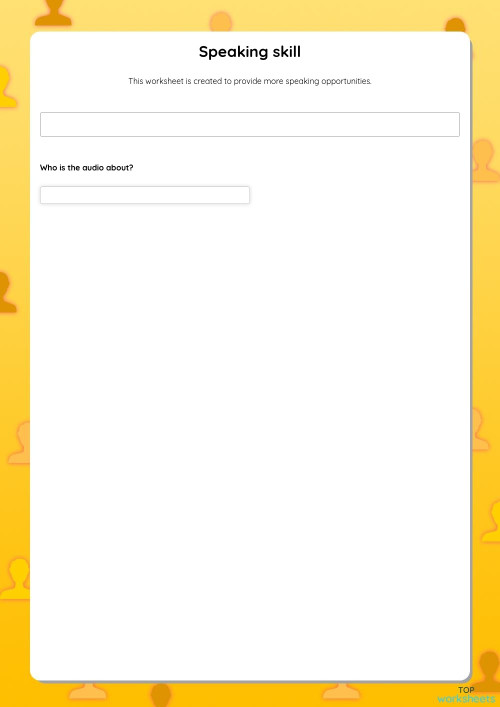Speaking skill. Interactive worksheet | TopWorksheets