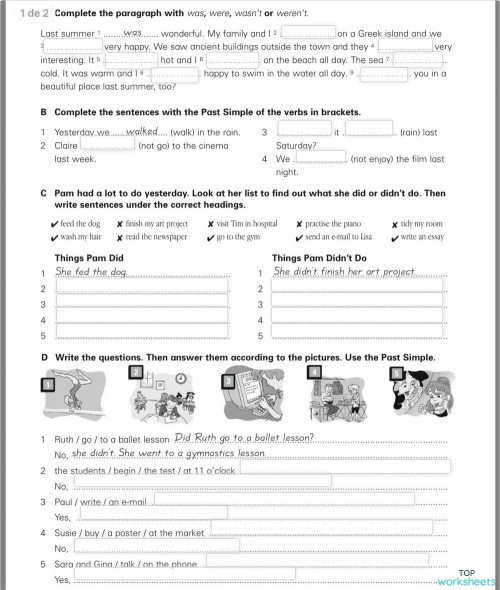 Past simple. Interactive worksheet | TopWorksheets