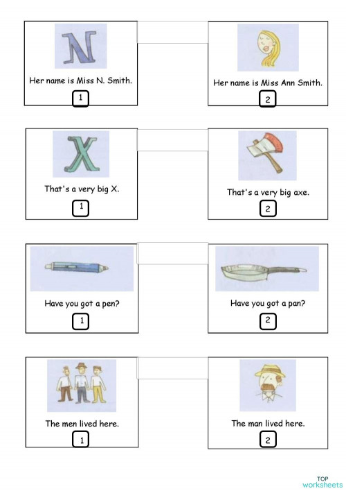 pen or pan. Interactive worksheet | TopWorksheets