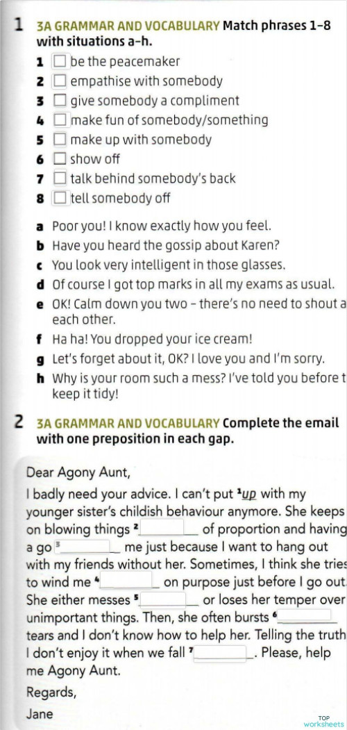 Behaviour vocabulary. Interactive worksheet | TopWorksheets