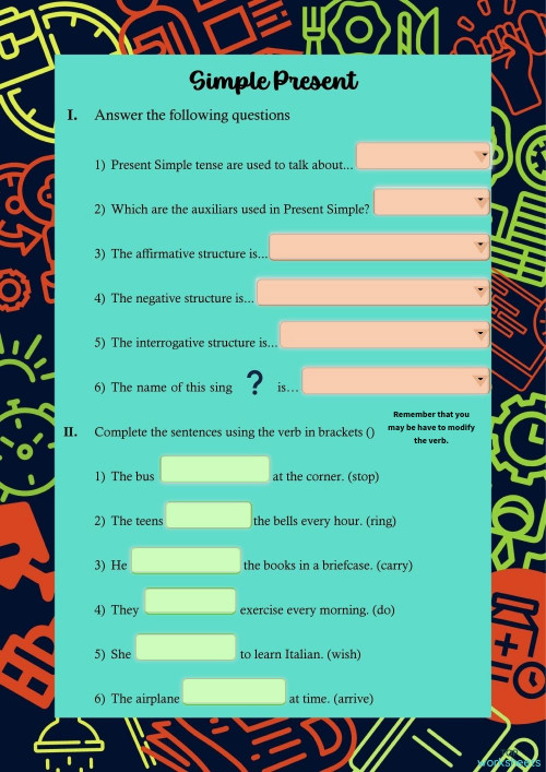 Simple Present. Interactive worksheet | TopWorksheets