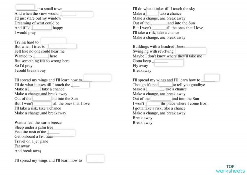 F3 PT3 MATCH THE GAPPED TEXT. Interactive worksheet | TopWorksheets