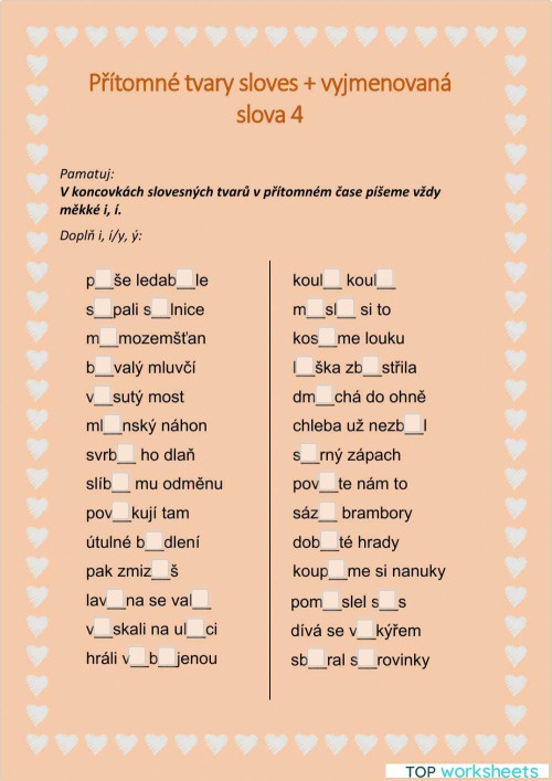Vyjmenovaná slova: interaktivní pracovní listy a online cvičení ...