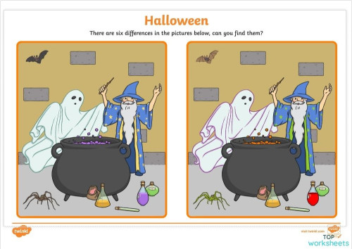 Halloween - Find the differences. Interactive worksheet | TopWorksheets