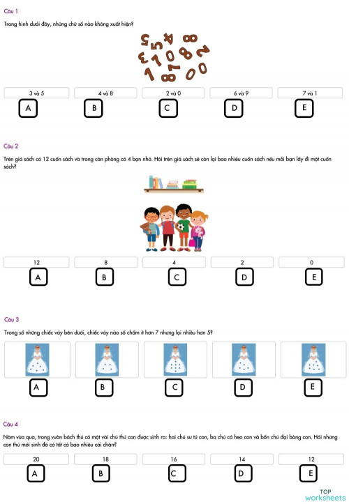 Interactive worksheets and online exercises in vietnamese | TopWorksheets