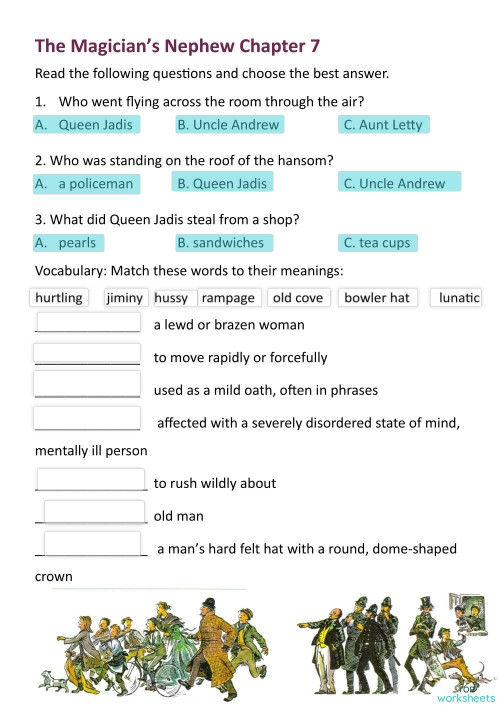 The Magician's Nephew Chapter 7. Interactive worksheet | TopWorksheets