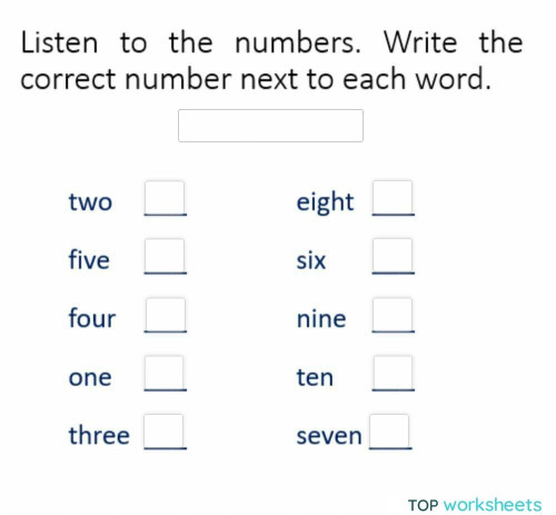 Numbers - 1 to 10. Interactive worksheet | TopWorksheets