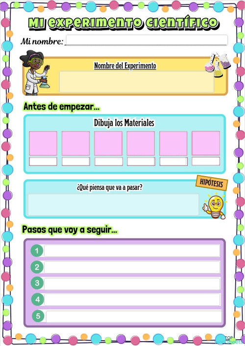 MI EXPERIMENTO CIENTÍFICO Nº01. Ficha interactiva | TopWorksheets