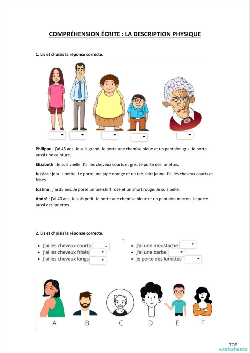 CE LA DESCRIPTION PHYSIQUE. Ficha interactiva | TopWorksheets