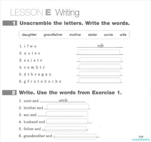 Starter unit 3 E&F. Interactive worksheet | TopWorksheets