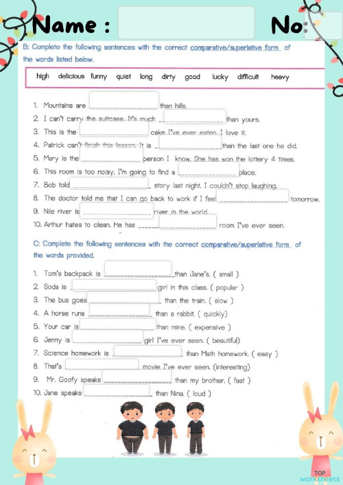 WS 3 Comparison 3. Interactive worksheet | TopWorksheets