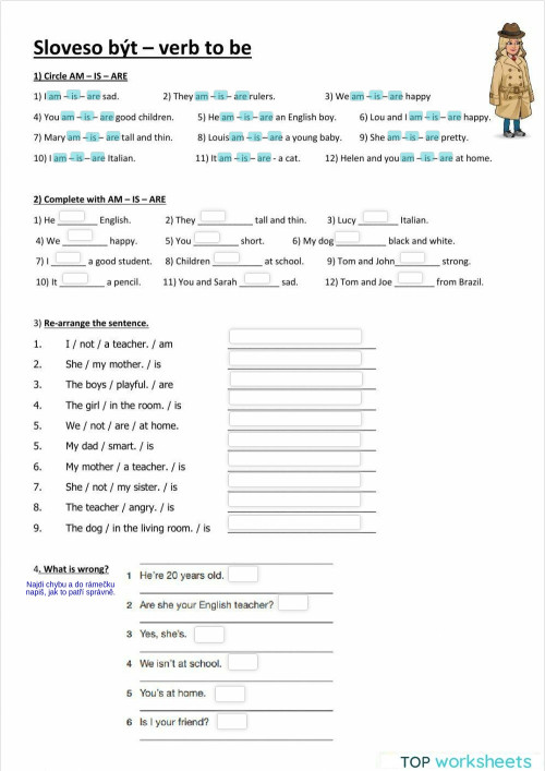 Verb to be. Interactive worksheet | TopWorksheets
