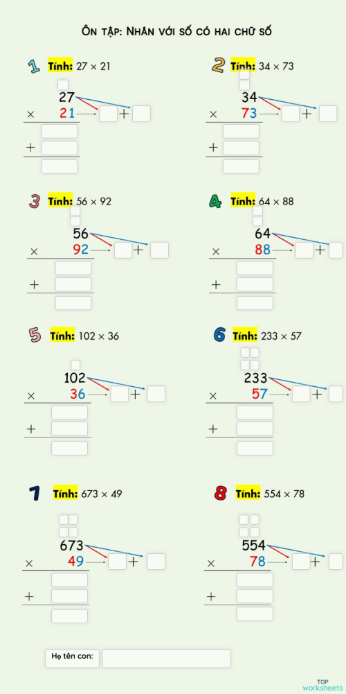 Interactive worksheets and online exercises in vietnamese | TopWorksheets